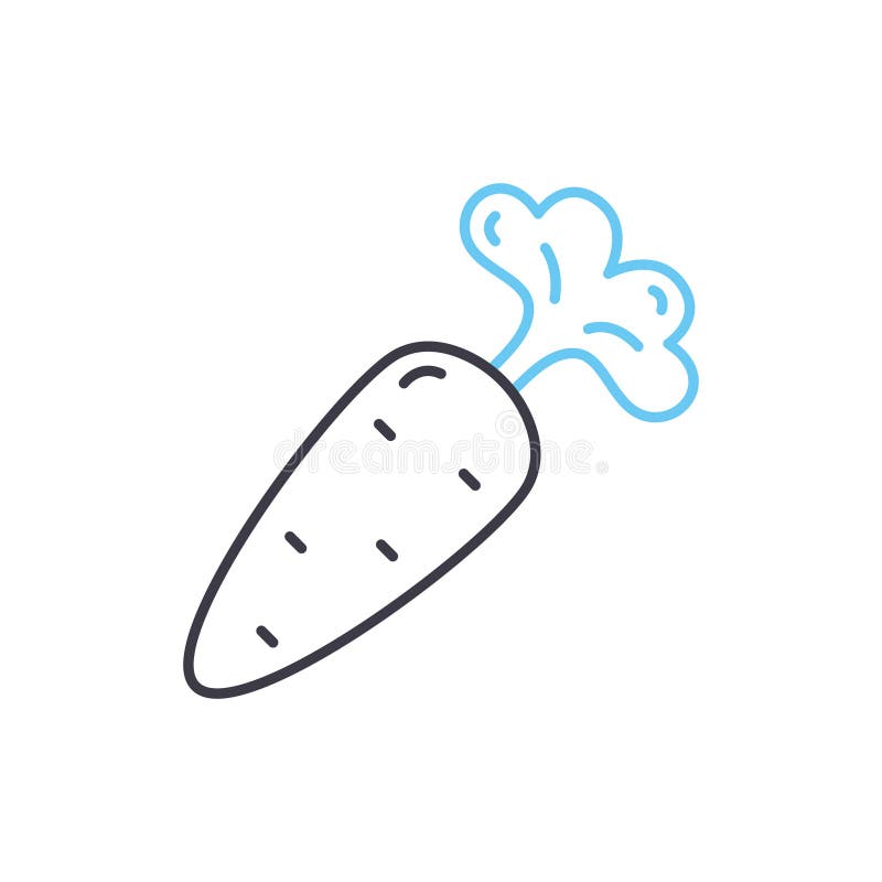 Carrot Line Icon, Outline Symbol, Vector Illustration, Concept Sign ...
