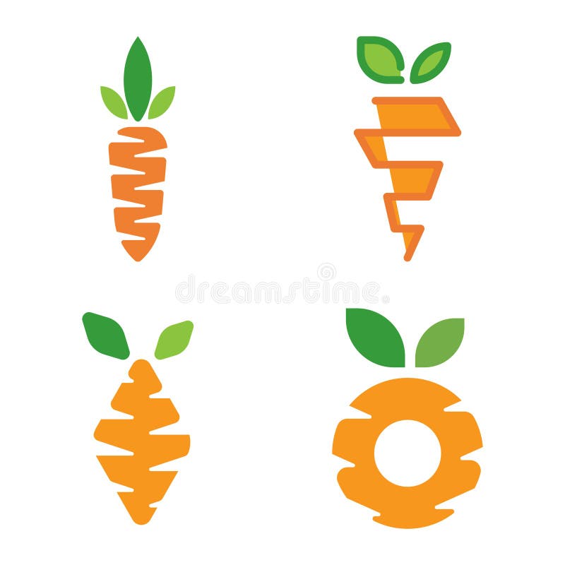 Carrot Logo Template Icon stock vector. Illustration of green - 349854093
