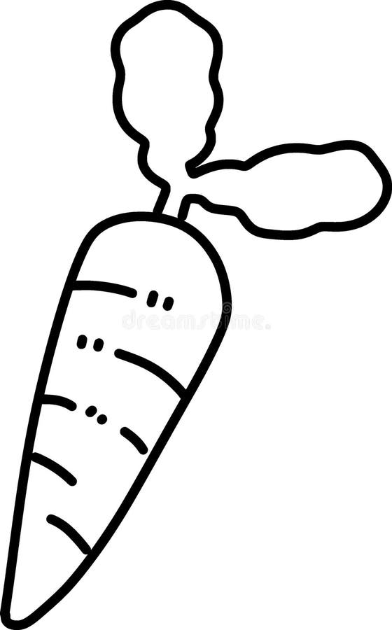A carrot with a long stem stock illustration. Illustration of detail ...