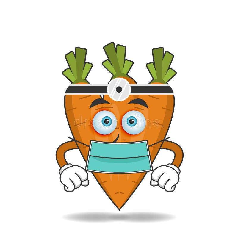 The Carrot Mascot Character Becomes a Doctor. Vector Illustration Stock ...