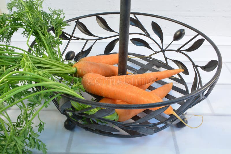 Carrot in a Metal Basket Waiting for Cooking Stock Image - Image of ...
