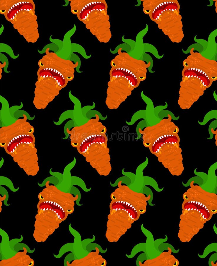 Angry Carrot Isolated. Evil Vegetable Stock Vector - Illustration of ...