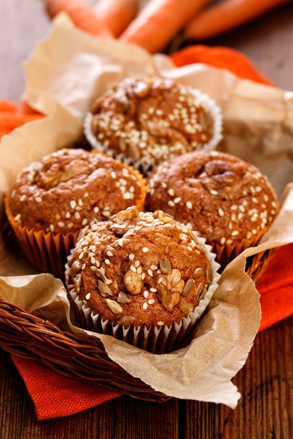Carrot nut muffins stock photo. Image of paper, gourmet - 70901722