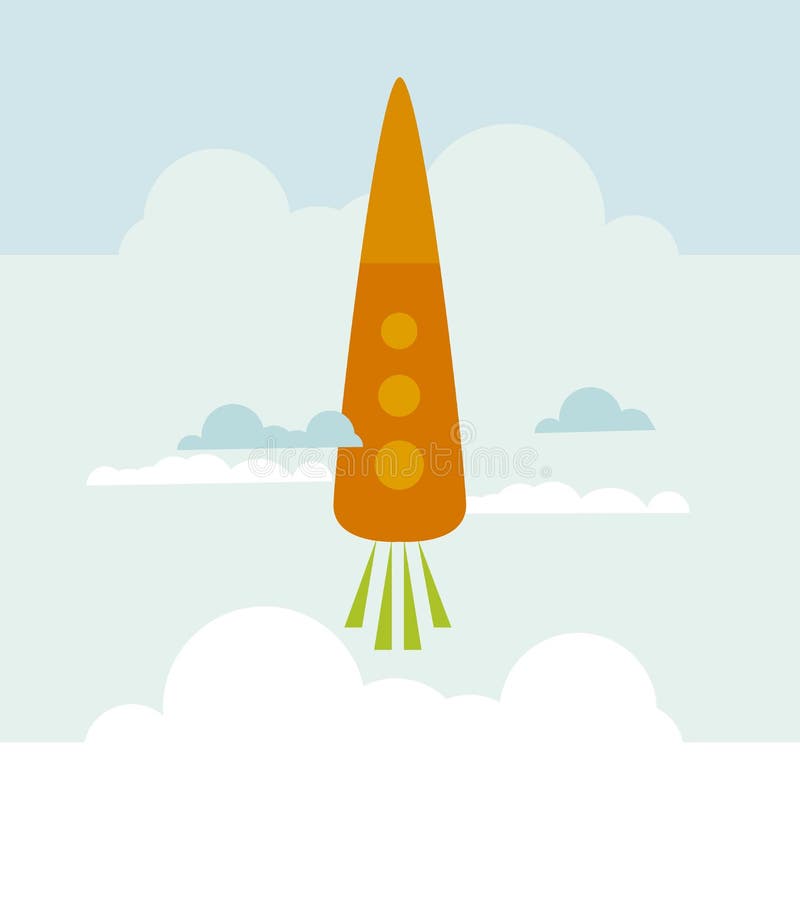Carrot Rocket Vector Logo Cartoon. Stock Vector - Illustration of ...