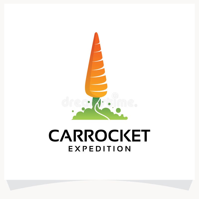 Carrot Rocket Vector Logo Cartoon. Stock Vector - Illustration of ...