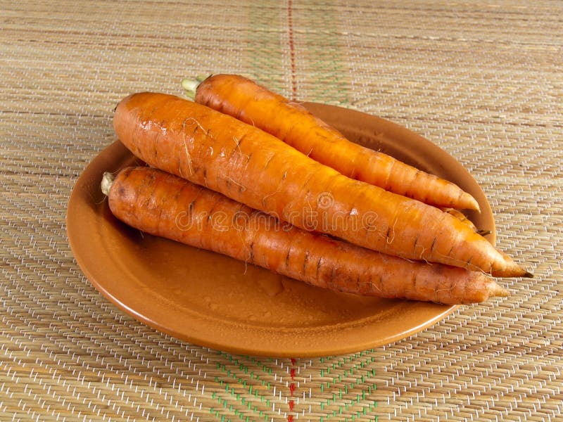 Carrot root on a plate stock image. Image of ware, crop - 25423793