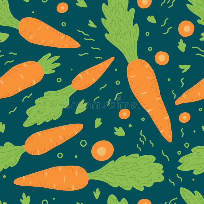 Carrot Seamless Pattern. Simple Vector Illustration Stock Vector ...