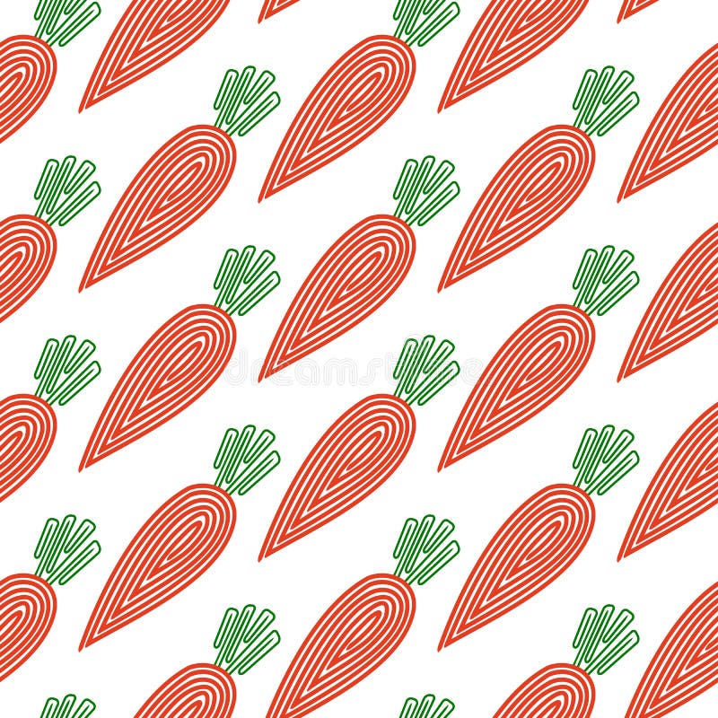 Carrot. Seamless Pattern with Spiral Carrots Stock Vector ...