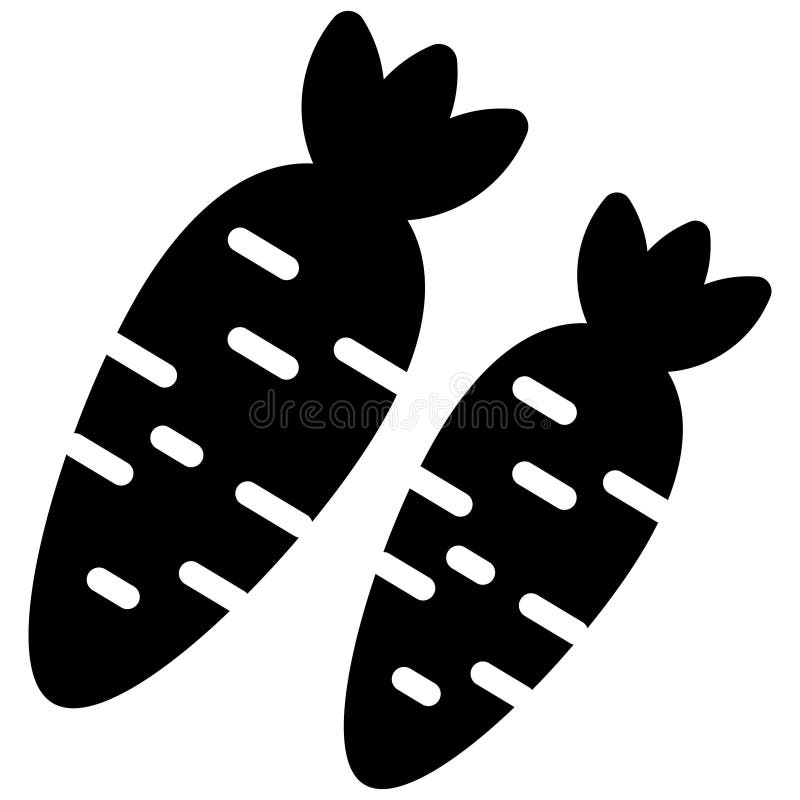 Carrot Silhouette, Black Glyph Icon Stock Vector - Illustration of ...