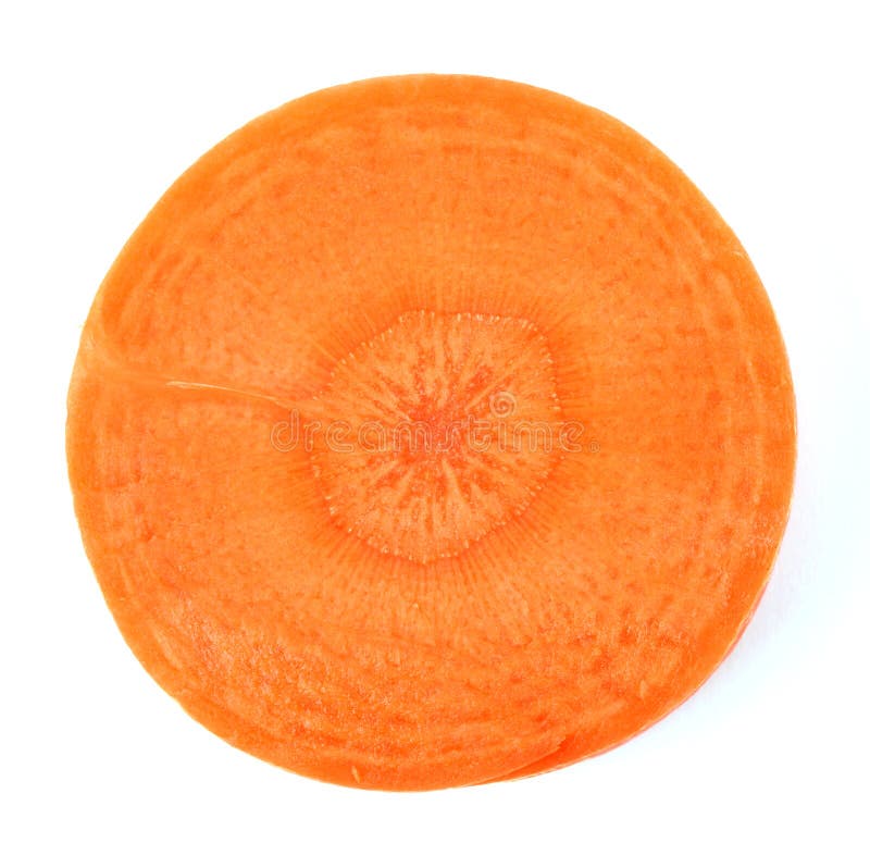 Carrot Slice Isolated on White Stock Photo - Image of food, cross: 48525668