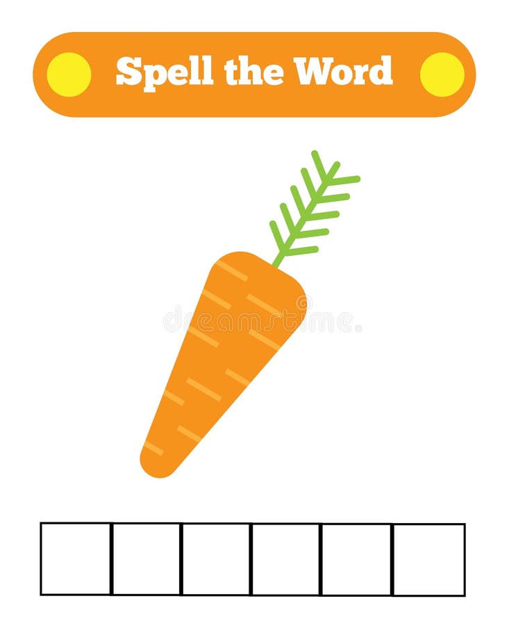 Carrot Spell the Word Quiz for Children Stock Illustration ...