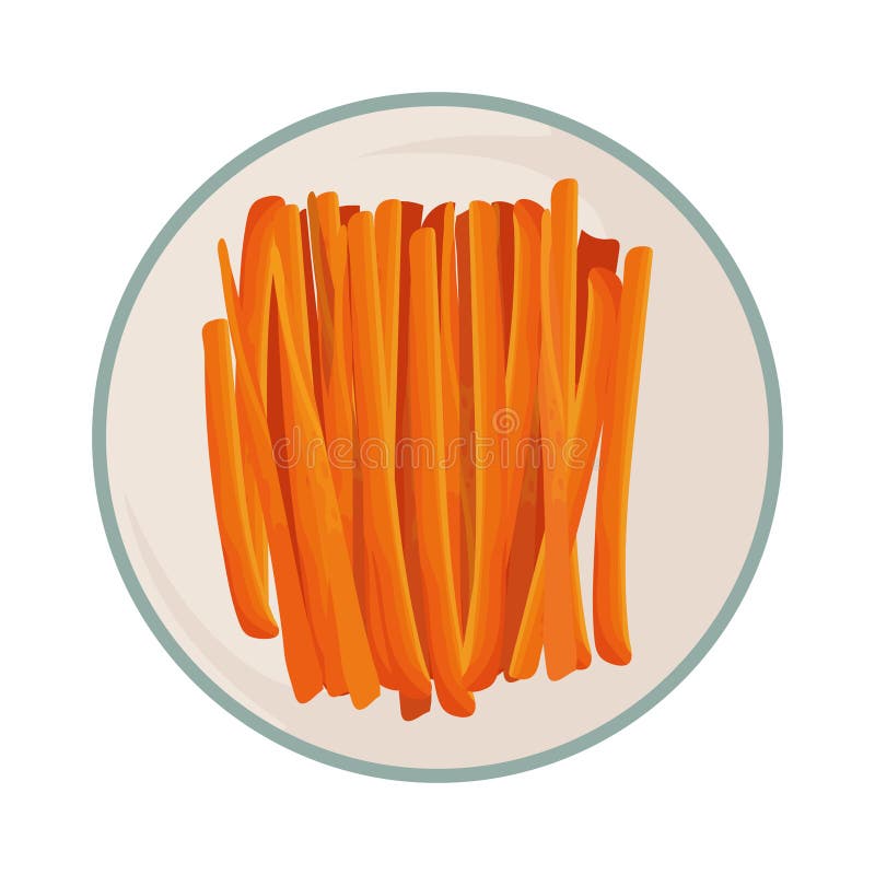 Carrot sticks in dish stock vector. Illustration of sticks - 264703784