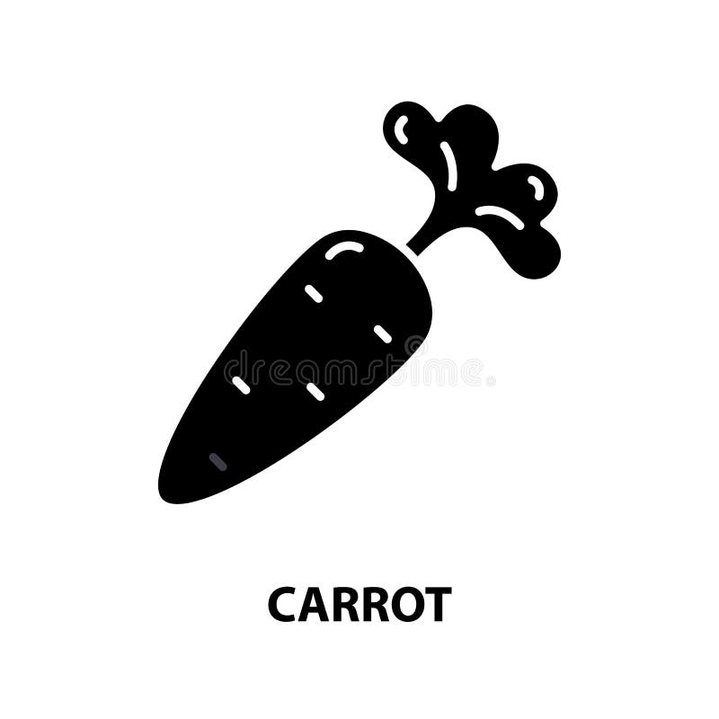 Carrot Symbol Icon, Black Vector Sign with Editable Strokes, Concept ...