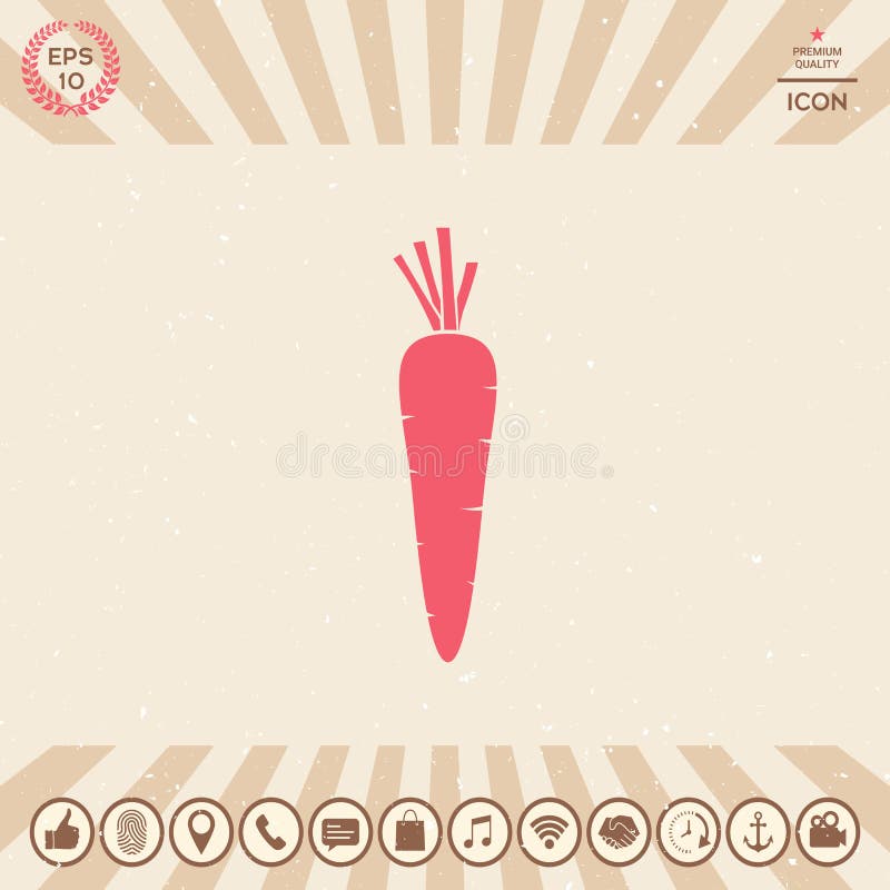 Carrot symbol icon stock vector. Illustration of diet - 106363677