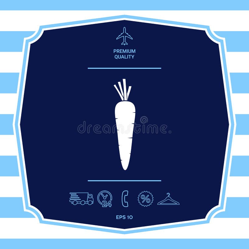Carrot symbol icon stock vector. Illustration of illustration - 125083657