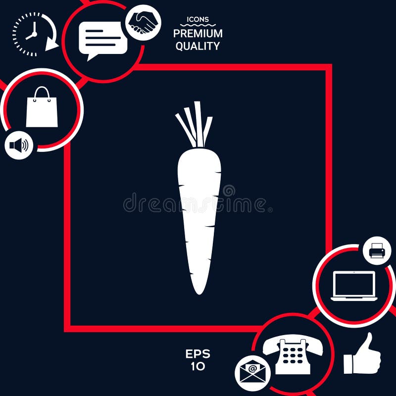 Carrot symbol icon stock vector. Illustration of sign - 118735416