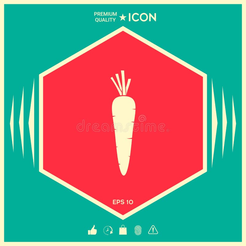 Carrot symbol icon stock vector. Illustration of symbol - 120424971