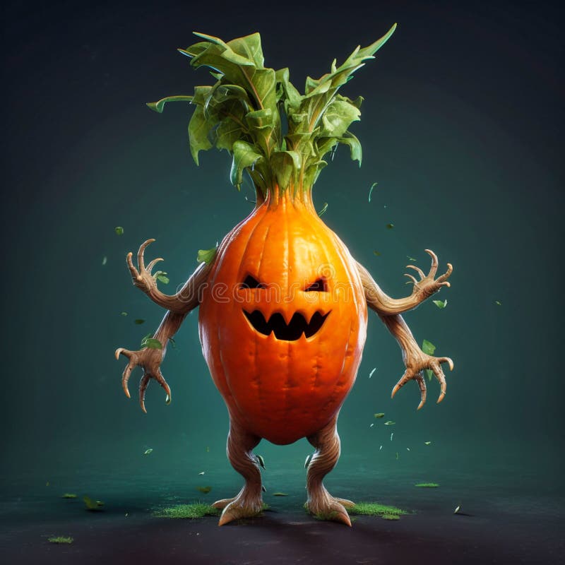 Carrot Turn into Villain Character Ghost Darkling. Generative AI Stock ...