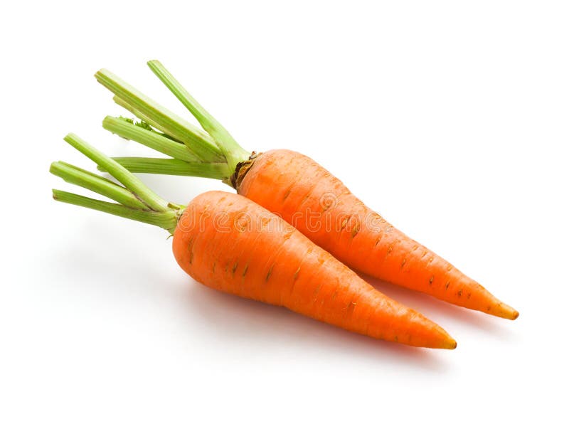 Carrot. Two Vegetables on White Background Stock Photo - Image of ...