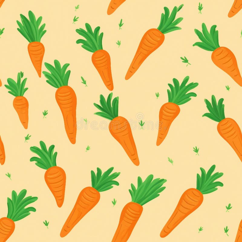 Carrot Vector Pattern. Can Be Used As Print, Wallpaper, Packaging Paper ...