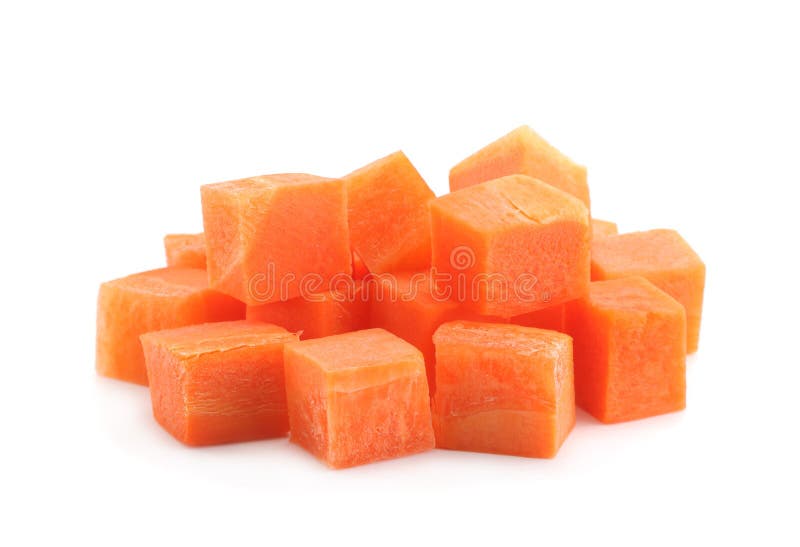 Carrot Vegetable Cube on White Stock Photo - Image of white, healthy ...