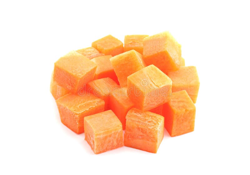 Carrot Vegetable Cube on White Stock Image - Image of healthy ...