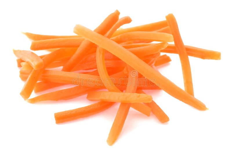 Carrots Cutted in Stripes Isolated on White Stock Photo - Image of ...