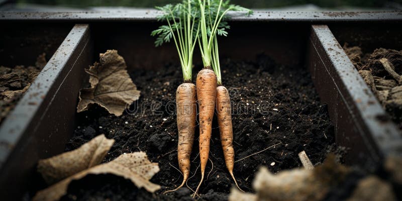Carrots Compost Bin Soil Leaf Composting Organic Waste Food Scraps ...