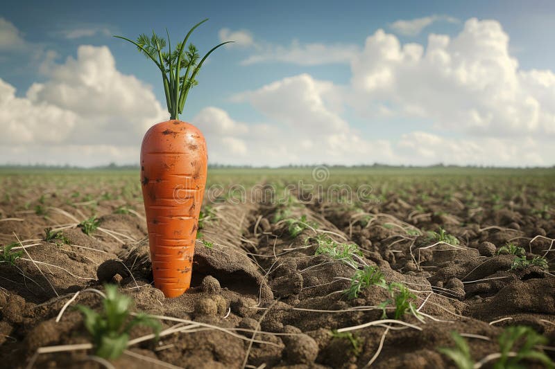 Carrots in the Ground Farming Stock Image - Image of dirt, ground ...