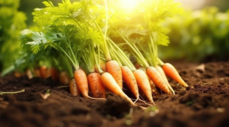 Carrots Grow and Ready To Dig Vegetable Stock Image - Image of carrots ...