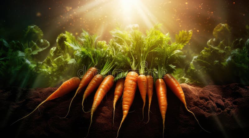 Carrots Grow and Ready To Dig Vegetable Stock Photo - Image of organic ...
