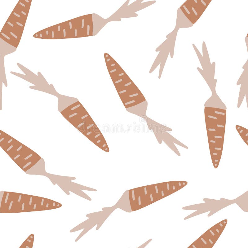 Carrots Kids Flat Design Seamless Pattern Stock Vector - Illustration ...