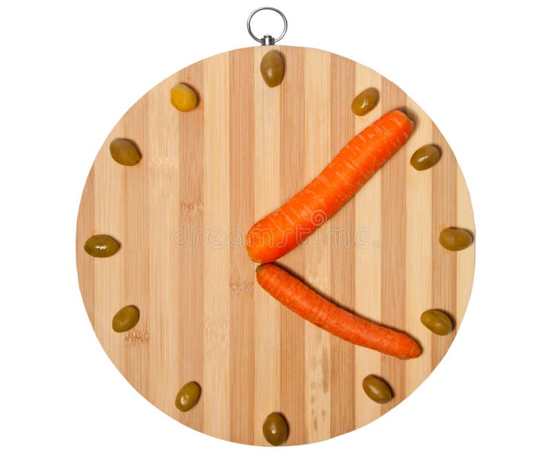 Carrots and olives clock stock image. Image of white - 18175165