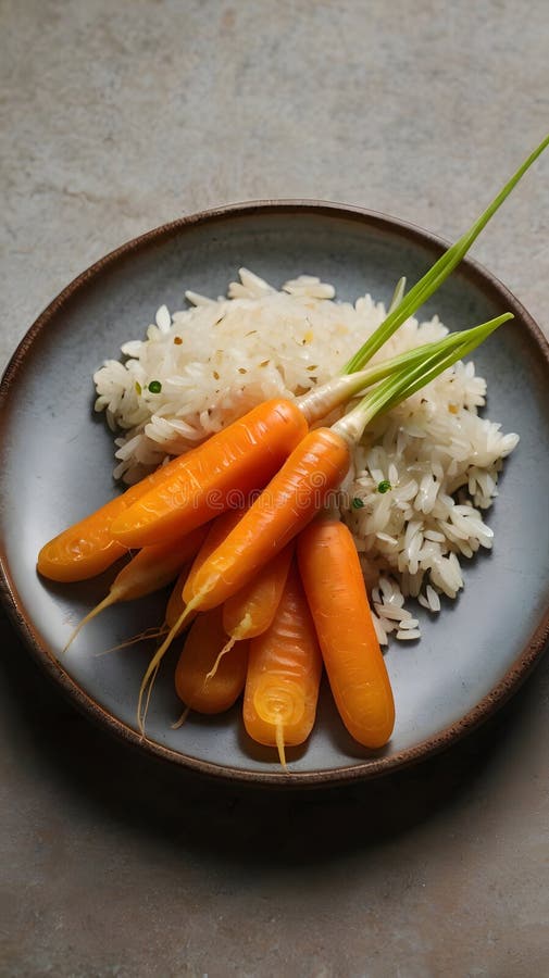 Carrots with Rice Food Lunch or Dinner Stock Illustration ...