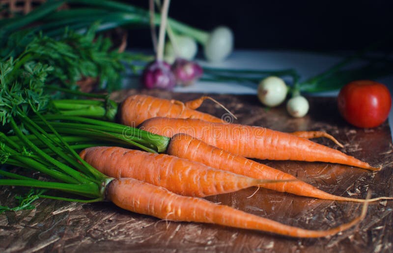 Orange Carrots On Table Picture. Image: 83077472