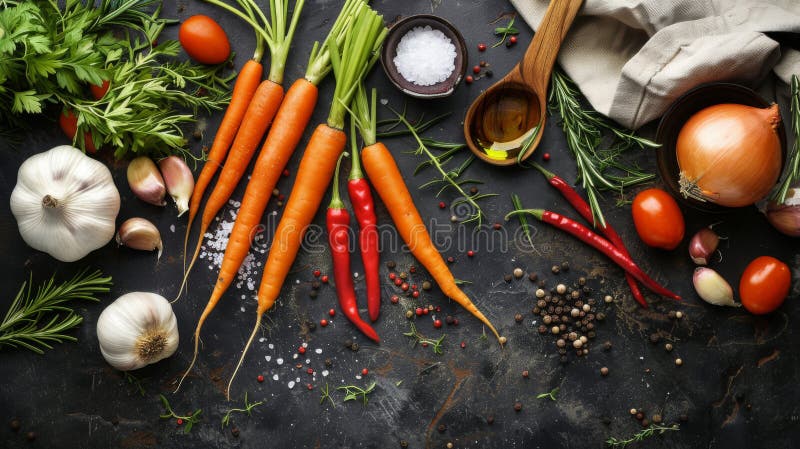 Carrots Take Center Stage among a Variety of Fresh Culinary Ingredients ...
