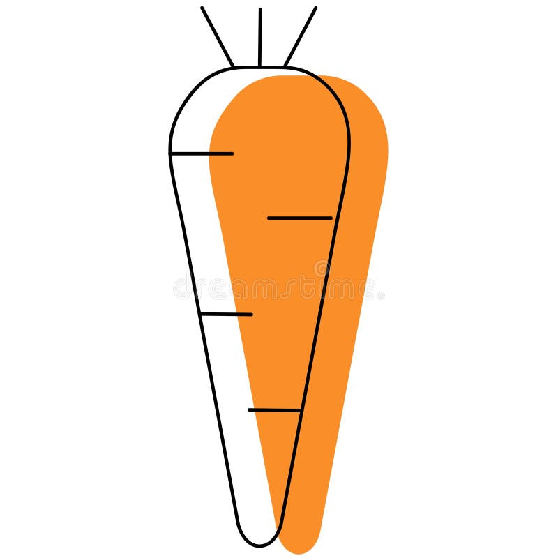 The Carrots.Simple Design. Line Vector Stock Vector - Illustration of ...