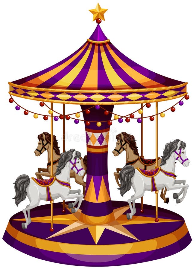 A carrousel ride stock vector. Illustration of carnival - 43659758