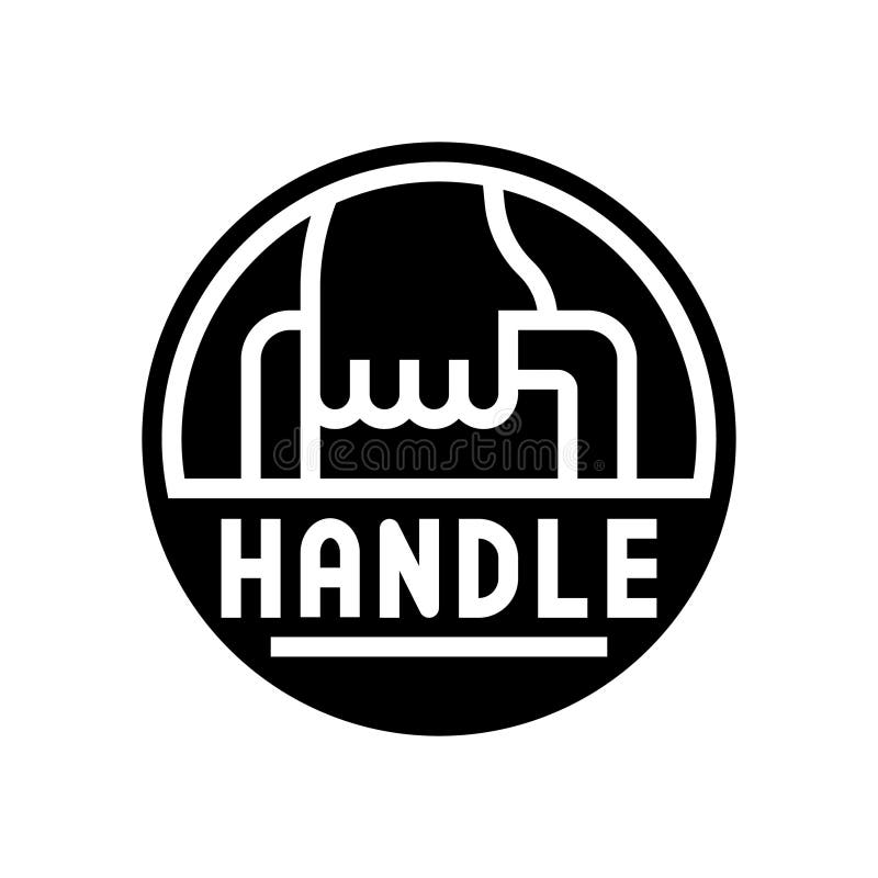 Carry Handle Label Product Caution Glyph Icon Vector Illustration Stock ...