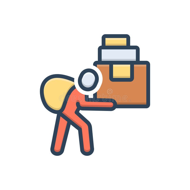 Color Illustration Icon for Carry, Push and Transfer Stock Vector ...