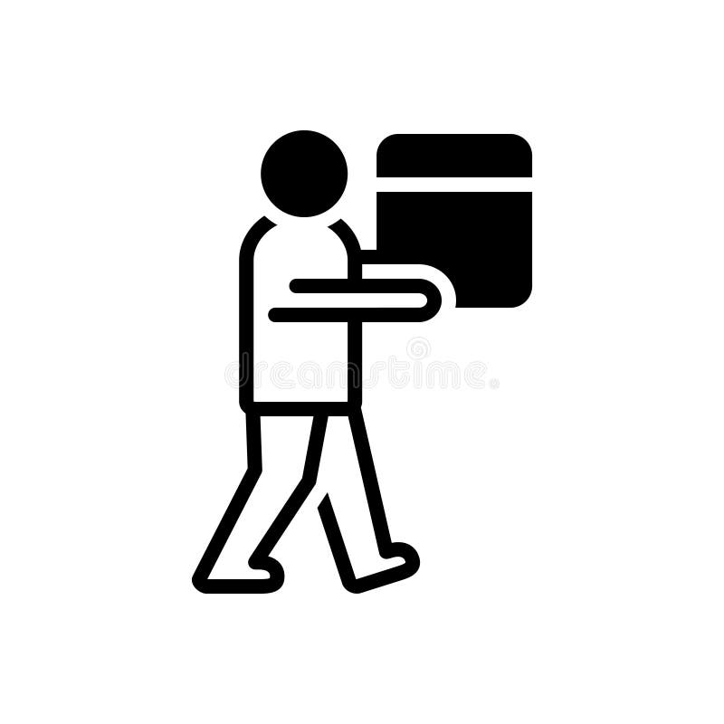 Black Solid Icon for Carry, Tote and Put Stock Vector - Illustration of ...