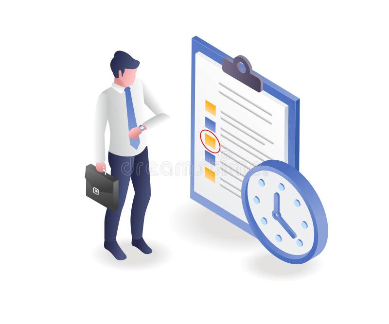 Carry Out the Marked Plan in Isometric Illustration Stock Vector ...