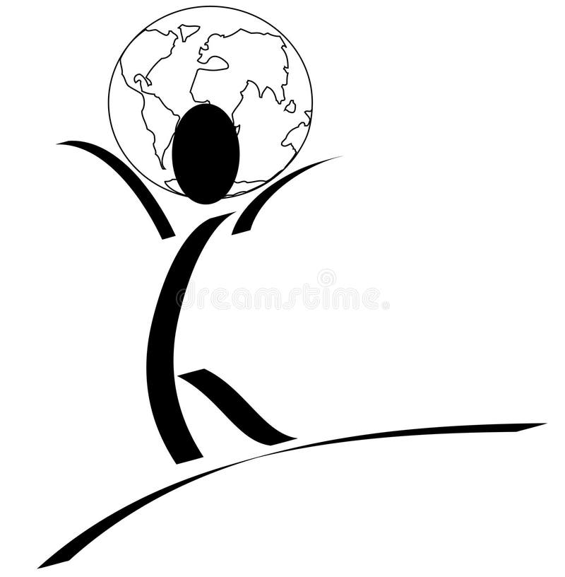 Carry the World stock vector. Illustration of caring, heroic - 167162