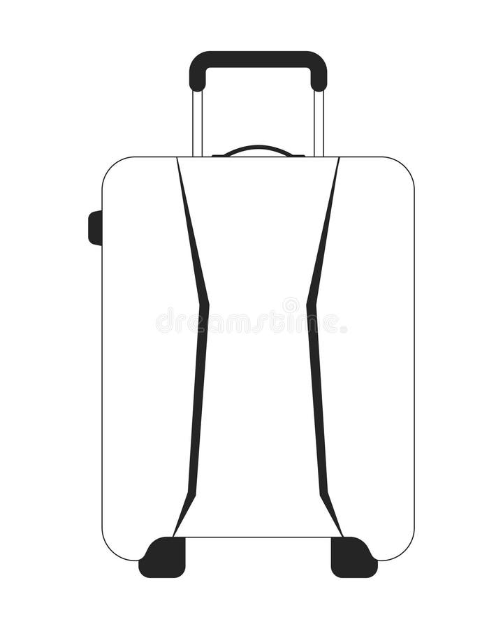 Carrying Baggage Flat Monochrome Isolated Vector Object Stock Vector