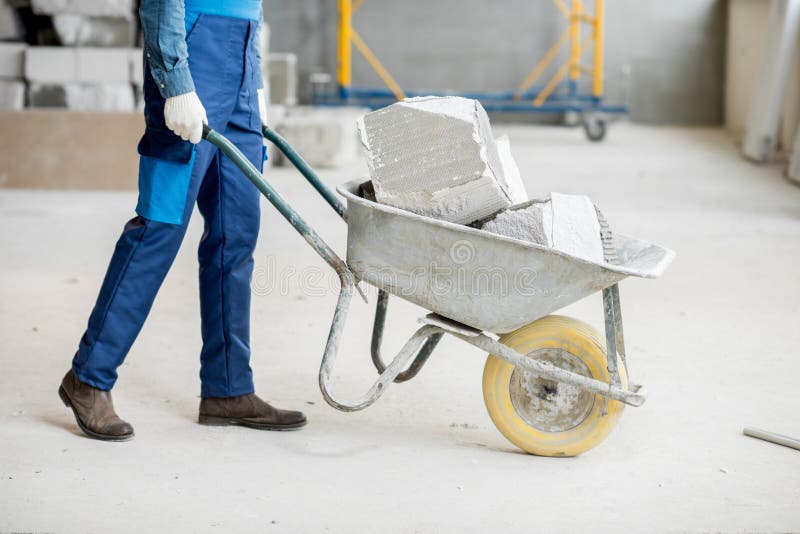 Carrying Blocks on a Wheelbarrow Stock Image - Image of foreman ...