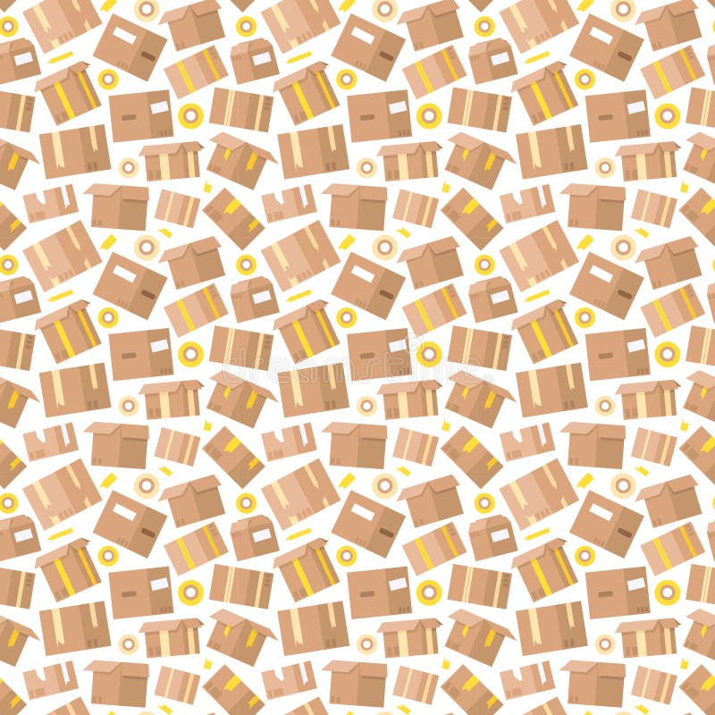 Carrying Boxes Seamless Pattern Warehouse Shipping Container. Stock ...