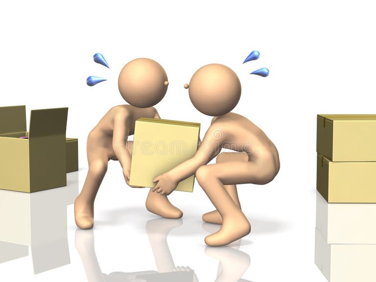 Carrying a Heavy Load with Two People. Stock Illustration ...