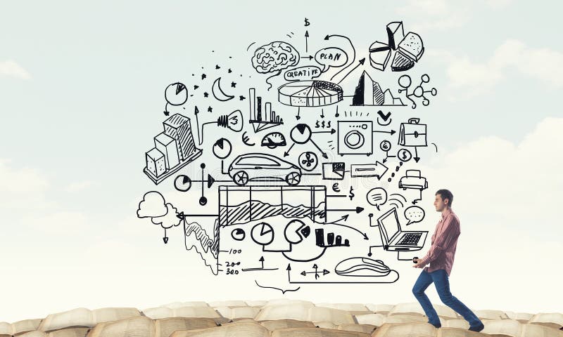 He is Carrying Out His Plan Stock Photo - Image of leader, statistics ...