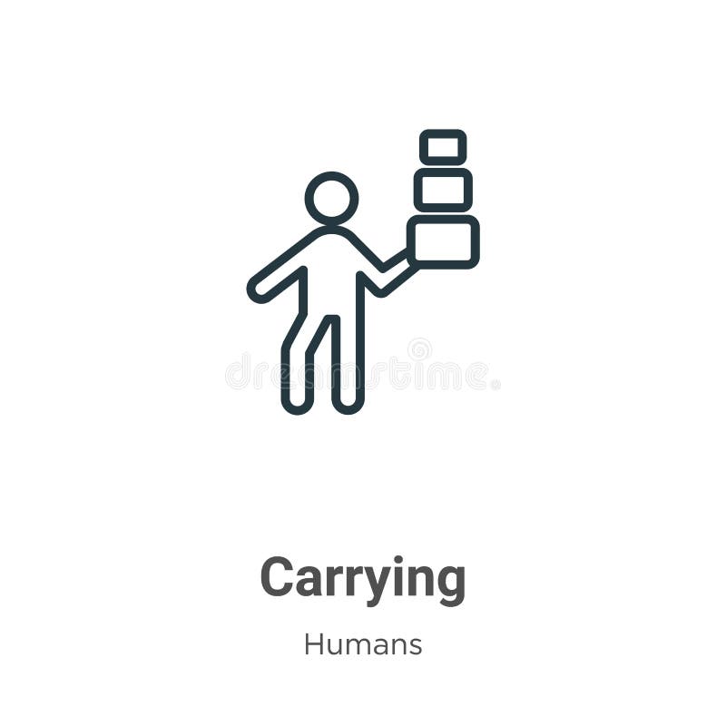 Men Carrying A Box Outline Vector Icon. Thin Line Black Men Carrying A ...
