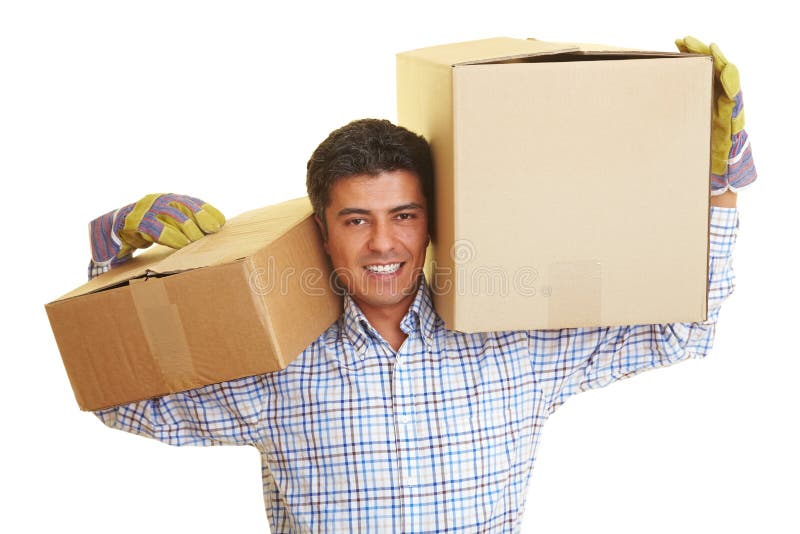 Heavy boxes stock image. Image of carry, cutout, gray - 10338683